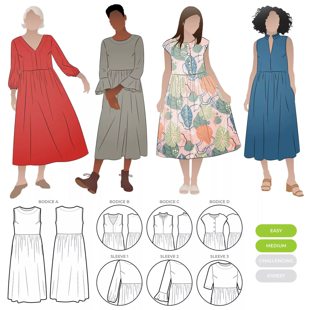 STYLE ARC • MONTANA MIDI DRESS EXTENSION PACK • PATTERN SCISSORS FROCK – Pattern Scissors Frock