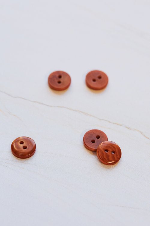 mind the MAKER® 2-HOLE COROZO BUTTONS • Pumpkin • 11mm • Pattern Scissors Frock
