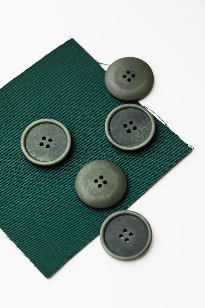 mind the MAKER® BLAZE COROZO BUTTONS • Bottle Green • 28mm • Pattern Scissors Frock