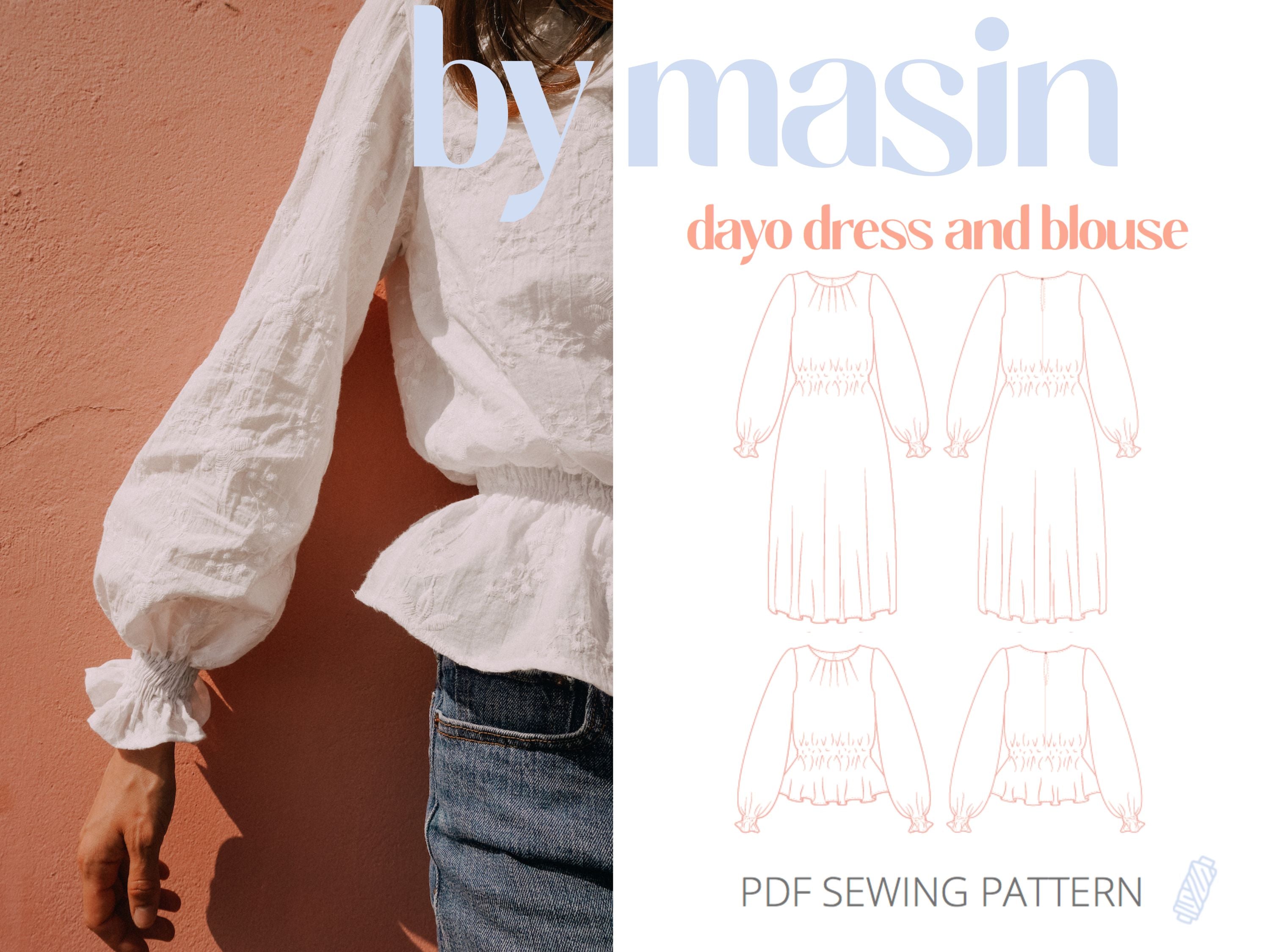 Sewing patterns by Masin • DAYO DRESS • PDF Pattern • Pattern Scissors ...
