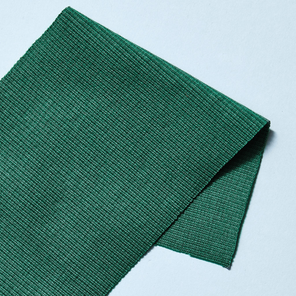 ORGANIC RIBBING • Green $45.00/metre • Pattern Scissors Frock